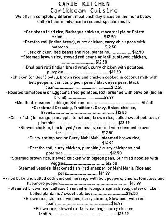 Mouthwatering Menu :: Carib-kitchen